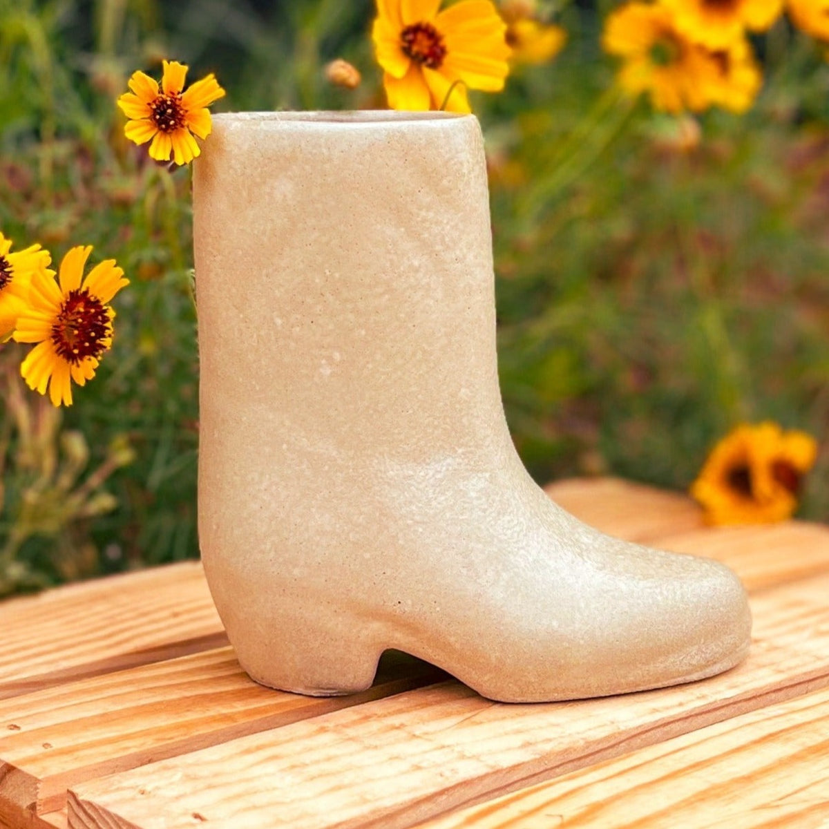 Concrete Cowboy Boot Vase | Wholesale – Resting Plant Face